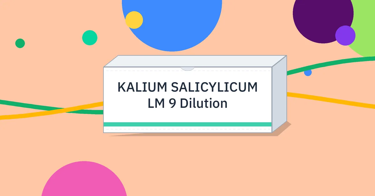 Symbolbild: Packung mit der Aufschrift KALIUM SALICYLICUM LM 9 Dilution (PZN 12925393) – Verfügbarkeit und Bezug in Apotheken in Frankfurt am Main