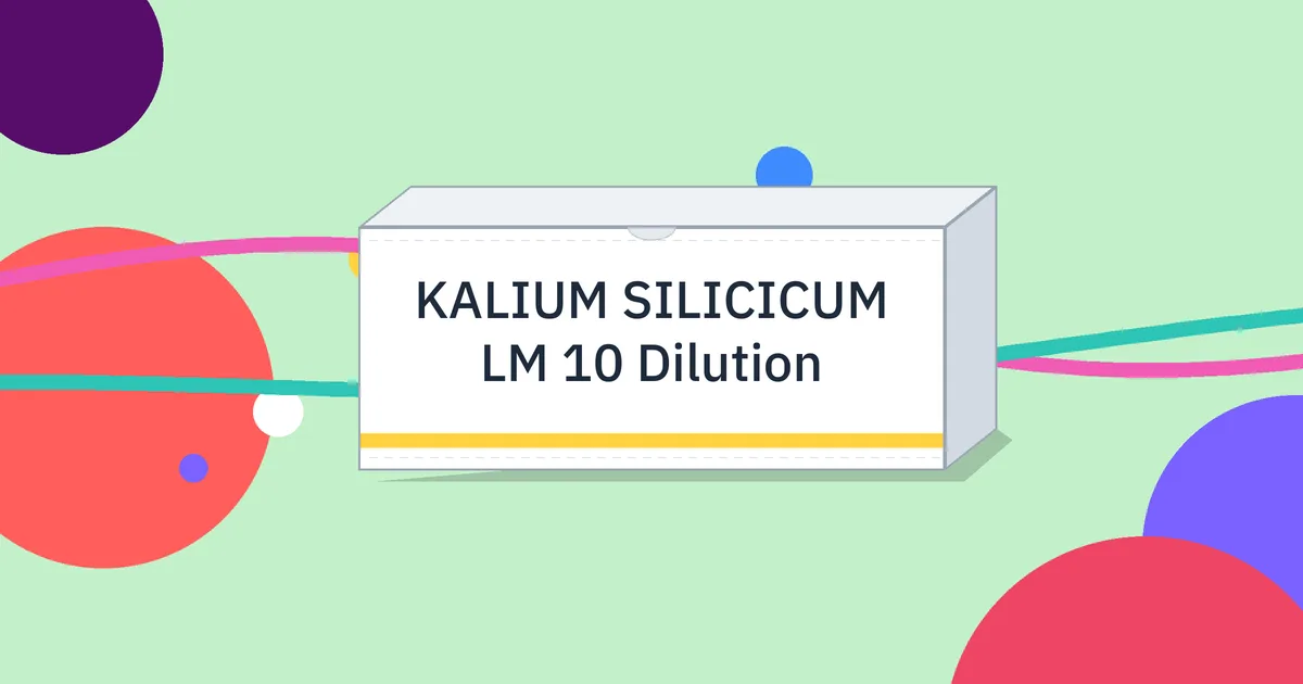 Symbolbild: Packung mit der Aufschrift KALIUM SILICICUM LM 10 Dilution (PZN 12925878) – Verfügbarkeit und Bezug in Apotheken in Frankfurt am Main