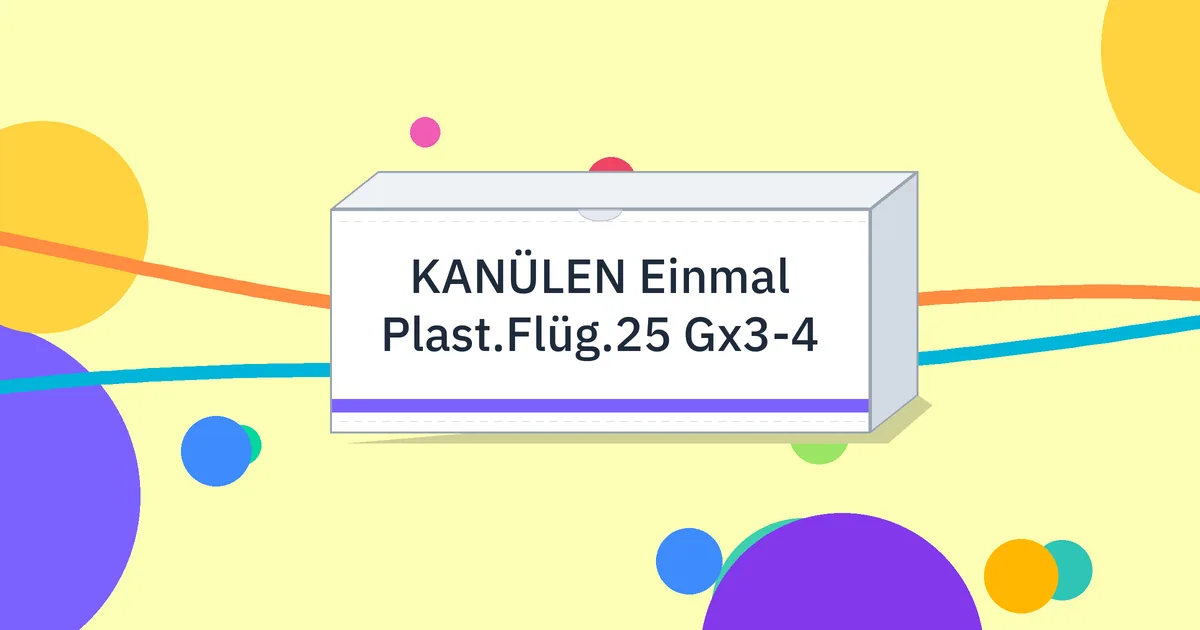 Symbolbild: Packung mit der Aufschrift KANÜLEN Einmal Plast.Flüg.25 Gx3-4 (PZN 02440884) – Verfügbarkeit und Bezug in Apotheken in Frankfurt am Main