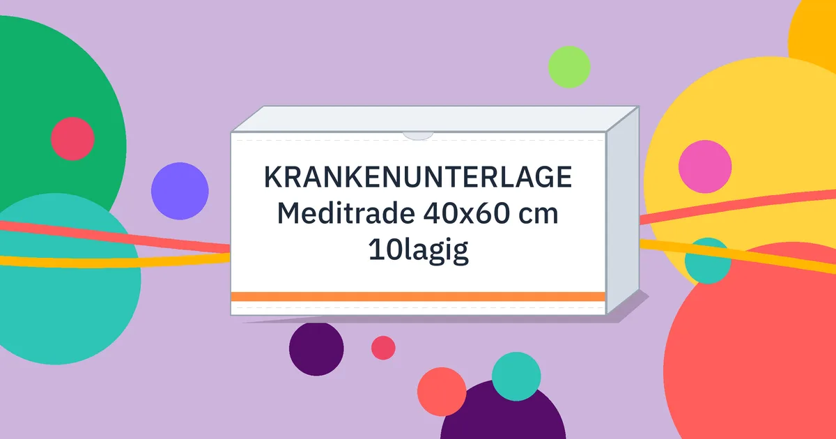 Symbolbild: Packung mit der Aufschrift KRANKENUNTERLAGE Meditrade 40x60 cm 10lagig (PZN 00559629) – Verfügbarkeit und Bezug in Apotheken in Frankfurt am Main