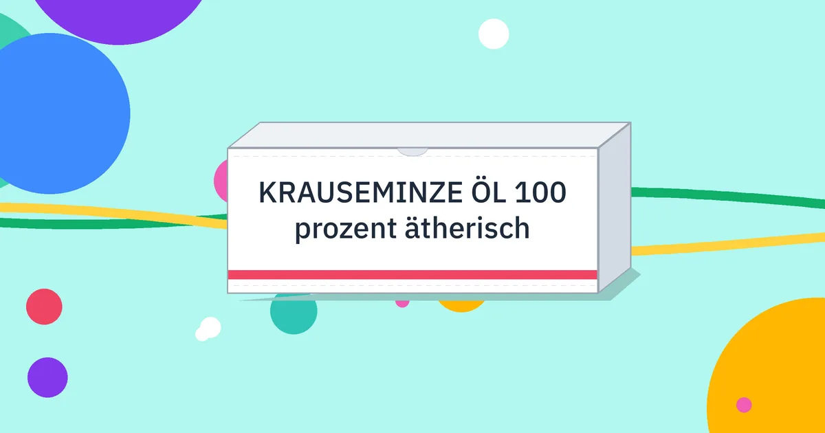 Symbolbild: Packung mit der Aufschrift KRAUSEMINZE ÖL 100 prozent ätherisch (PZN 07205722) – Verfügbarkeit und Bezug in Apotheken in Frankfurt am Main
