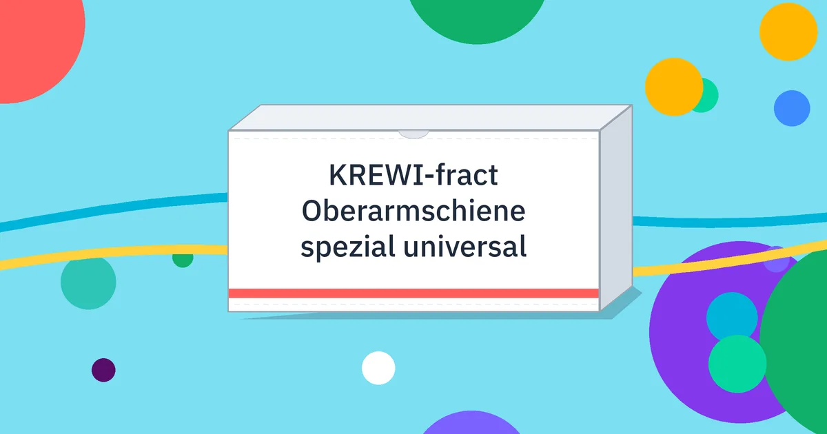 Symbolbild: Packung mit der Aufschrift KREWI-fract Oberarmschiene spezial universal (PZN 17300752) – Verfügbarkeit und Bezug in Apotheken in Frankfurt am Main