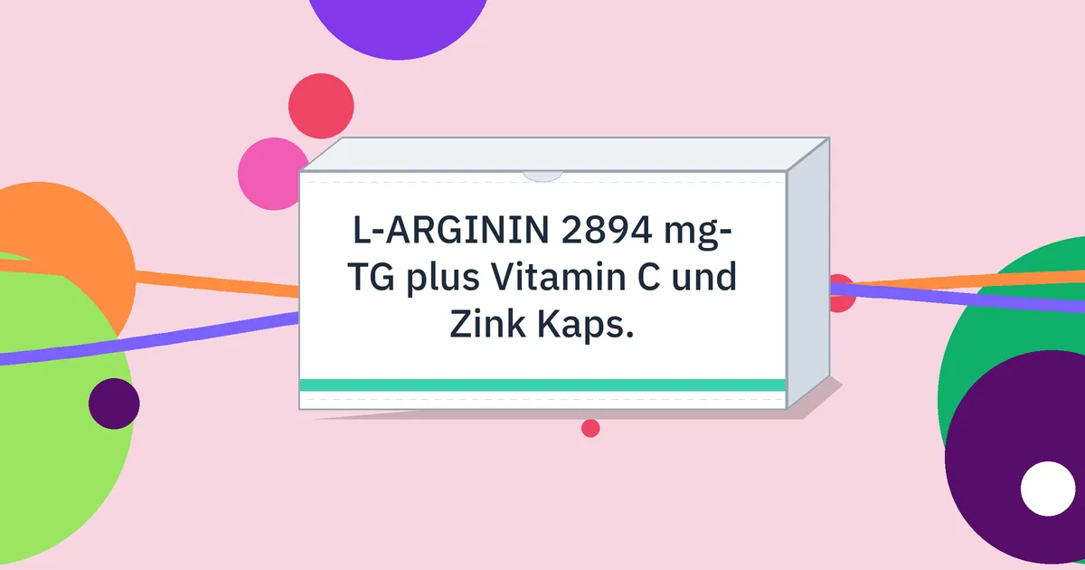 Symbolbild: Packung mit der Aufschrift L-ARGININ 2894 mg-TG plus Vitamin C und Zink Kaps. (PZN 02168614) – Verfügbarkeit und Bezug in Apotheken in Frankfurt am Main