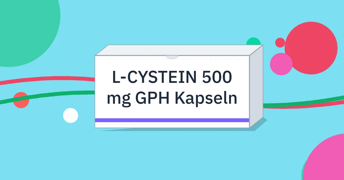 Symbolbild: Packung mit der Aufschrift L-CYSTEIN 500 mg GPH Kapseln (PZN 07766969) – Verfügbarkeit und Bezug in Apotheken in Frankfurt am Main