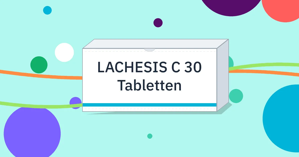 Symbolbild: Packung mit der Aufschrift LACHESIS C 30 Tabletten (PZN 07141732) – Verfügbarkeit und Bezug in Apotheken in Frankfurt am Main