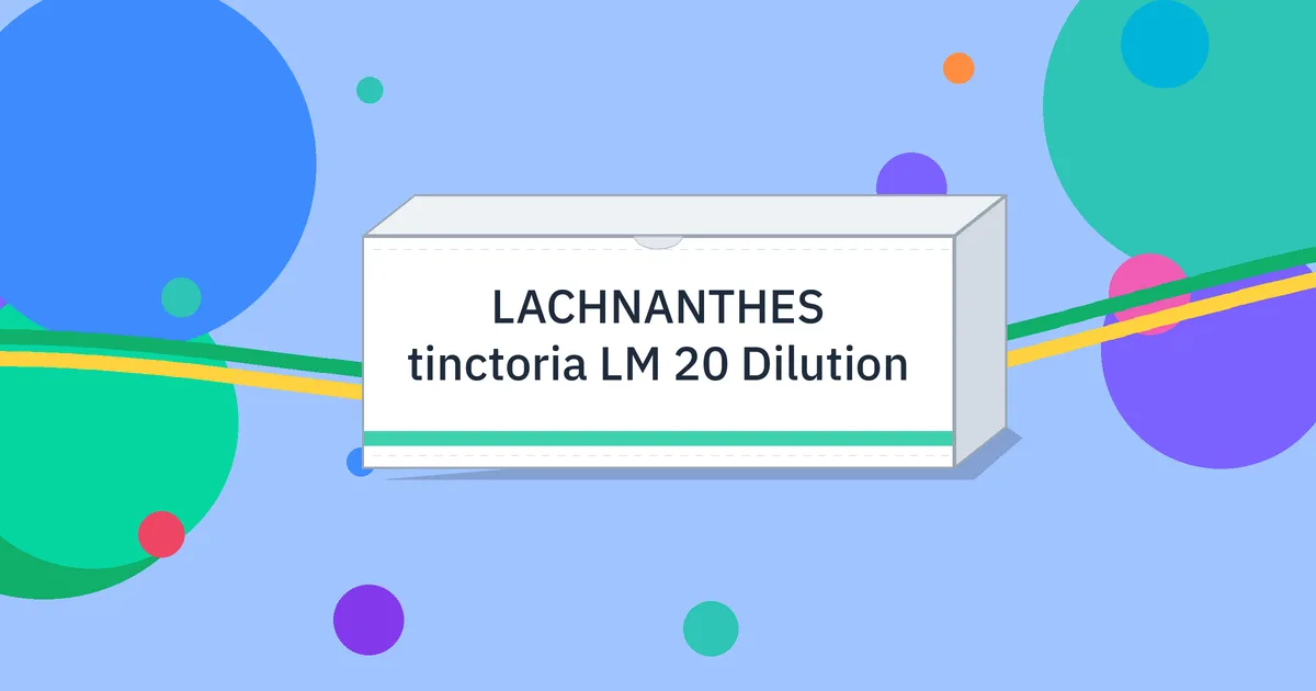 Symbolbild: Packung mit der Aufschrift LACHNANTHES tinctoria LM 20 Dilution (PZN 13520451) – Verfügbarkeit und Bezug in Apotheken in Frankfurt am Main
