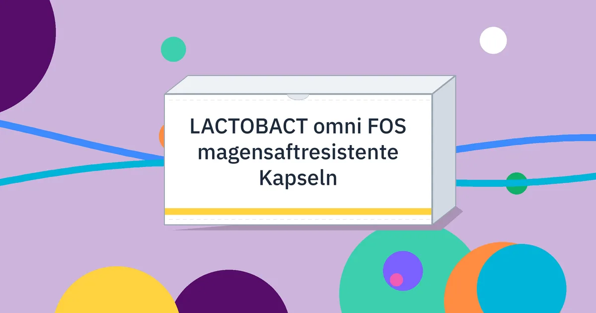 Symbolbild: Packung mit der Aufschrift LACTOBACT omni FOS magensaftresistente Kapseln (PZN 09385102) – Verfügbarkeit und Bezug in Apotheken in Frankfurt am Main