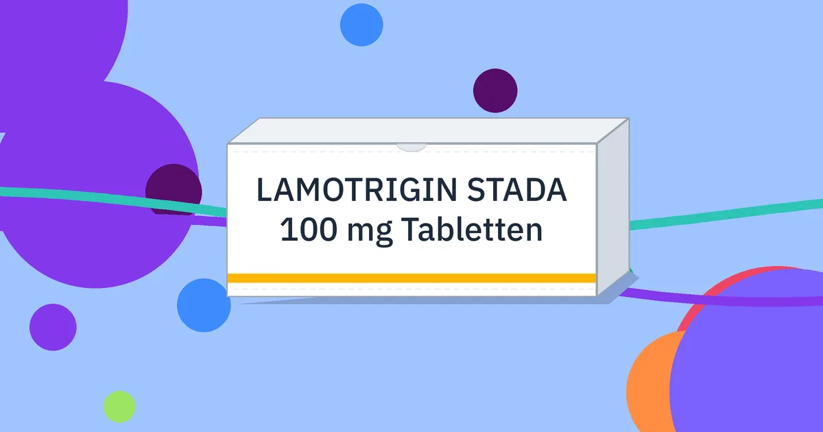 Symbolbild: Packung mit der Aufschrift LAMOTRIGIN STADA 100 mg Tabletten (PZN 04087788) – Verfügbarkeit und Bezug in Apotheken in Frankfurt am Main