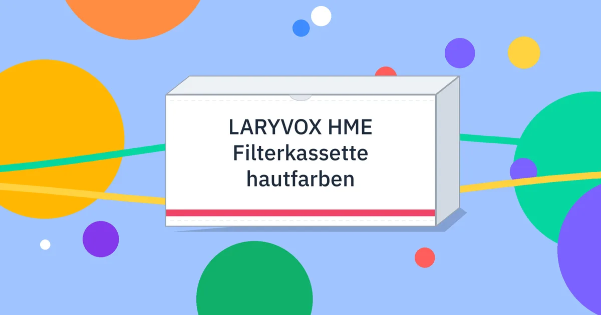 Symbolbild: Packung mit der Aufschrift LARYVOX HME Filterkassette hautfarben (PZN 01220330) – Verfügbarkeit und Bezug in Apotheken in Frankfurt am Main