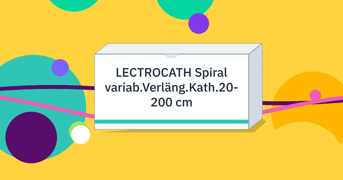 Symbolbild: Packung mit der Aufschrift LECTROCATH Spiral variab.Verläng.Kath.20-200 cm (PZN 00965909) – Verfügbarkeit und Bezug in Apotheken in Frankfurt am Main