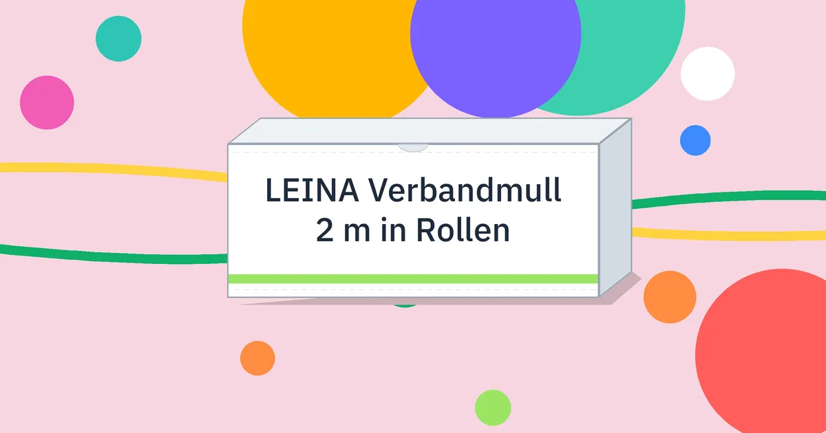 Symbolbild: Packung mit der Aufschrift LEINA Verbandmull 2 m in Rollen (PZN 08716821) – Verfügbarkeit und Bezug in Apotheken in Frankfurt am Main