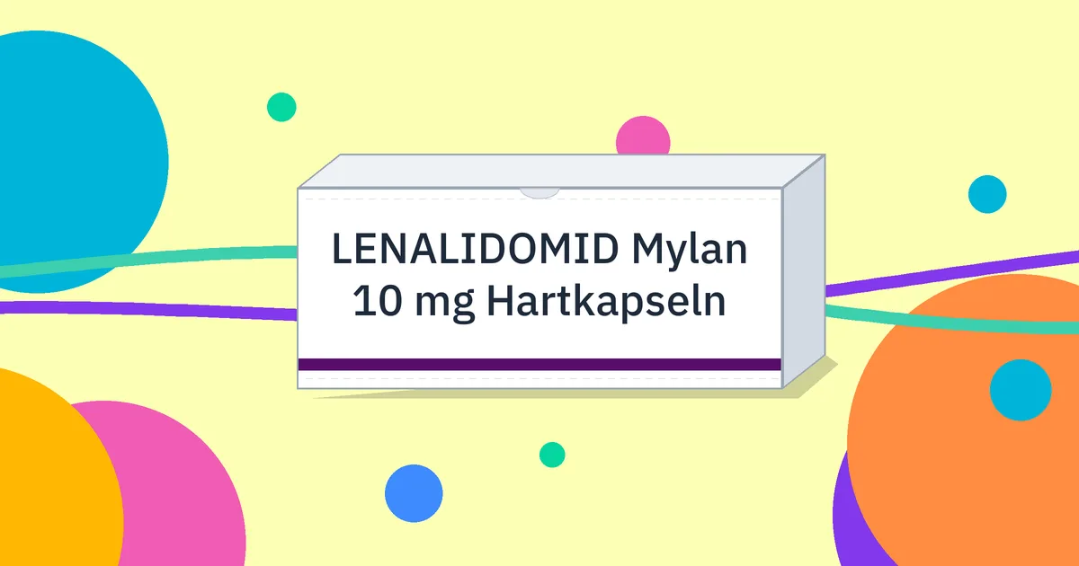 Symbolbild: Packung mit der Aufschrift LENALIDOMID Mylan 10 mg Hartkapseln (PZN 17252651) – Verfügbarkeit und Bezug in Apotheken in Frankfurt am Main