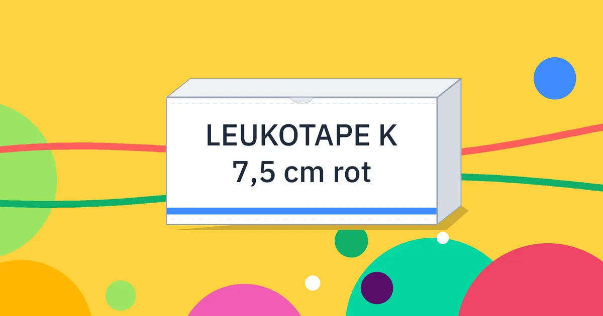 Symbolbild: Packung mit der Aufschrift LEUKOTAPE K 7,5 cm rot (PZN 12655580) – Verfügbarkeit und Bezug in Apotheken in Frankfurt am Main