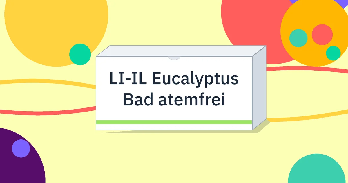 Symbolbild: Packung mit der Aufschrift LI-IL Eucalyptus Bad atemfrei (PZN 09703051) – Verfügbarkeit und Bezug in Apotheken in Frankfurt am Main