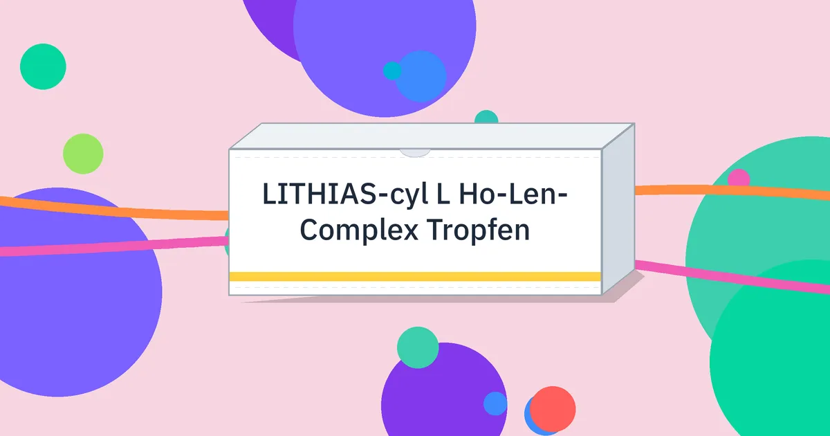 Symbolbild: Packung mit der Aufschrift LITHIAS-cyl L Ho-Len-Complex Tropfen (PZN 02565887) – Verfügbarkeit und Bezug in Apotheken in Frankfurt am Main
