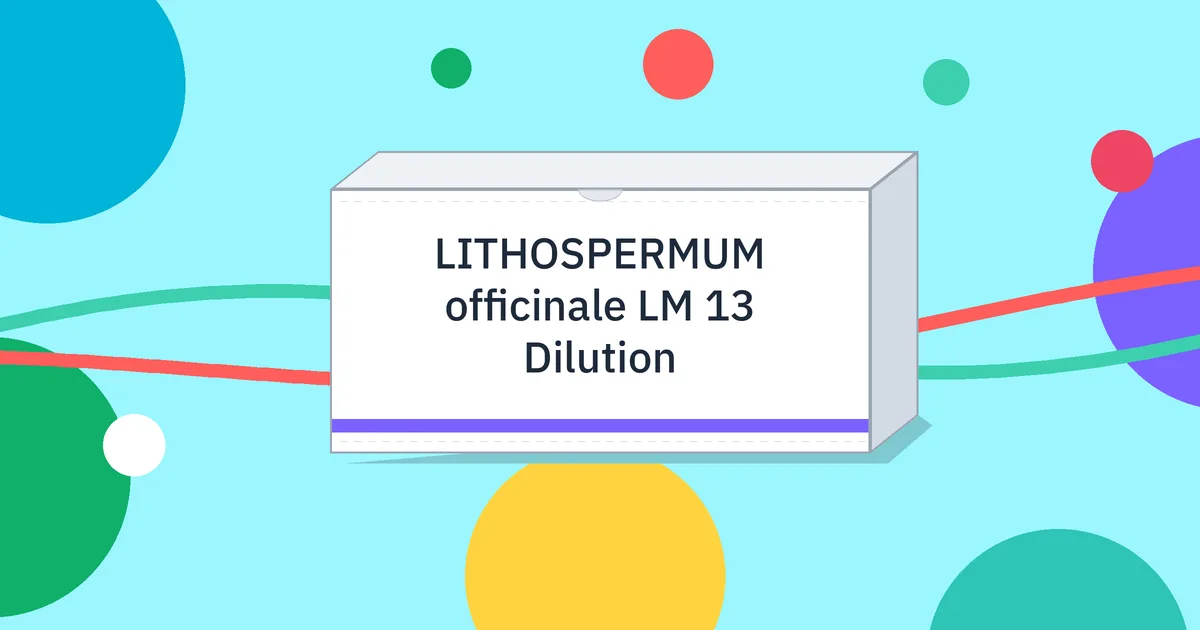 Symbolbild: Packung mit der Aufschrift LITHOSPERMUM officinale LM 13 Dilution (PZN 13532046) – Verfügbarkeit und Bezug in Apotheken in Frankfurt am Main