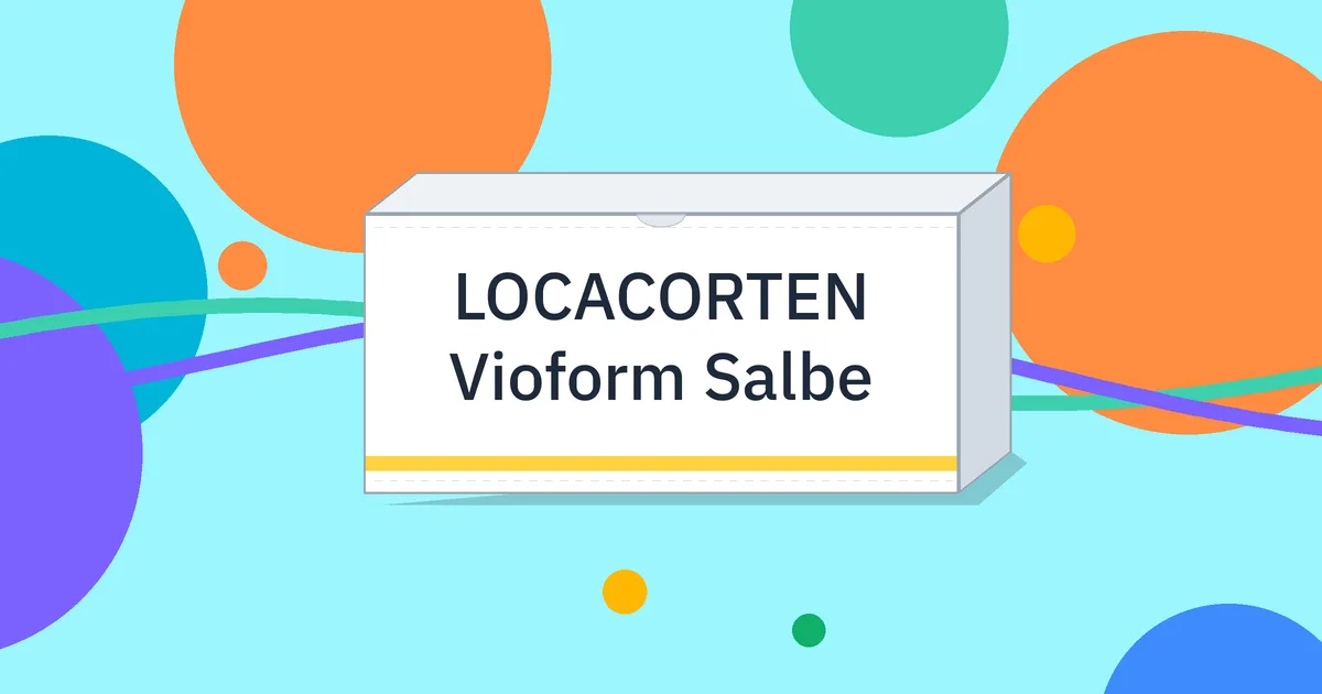 Symbolbild: Packung mit der Aufschrift LOCACORTEN Vioform Salbe (PZN 04962233) – Verfügbarkeit und Bezug in Apotheken in Frankfurt am Main