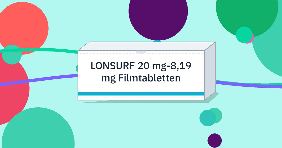 Symbolbild: Packung mit der Aufschrift LONSURF 20 mg-8,19 mg Filmtabletten (PZN 17635895) – Verfügbarkeit und Bezug in Apotheken in Frankfurt am Main