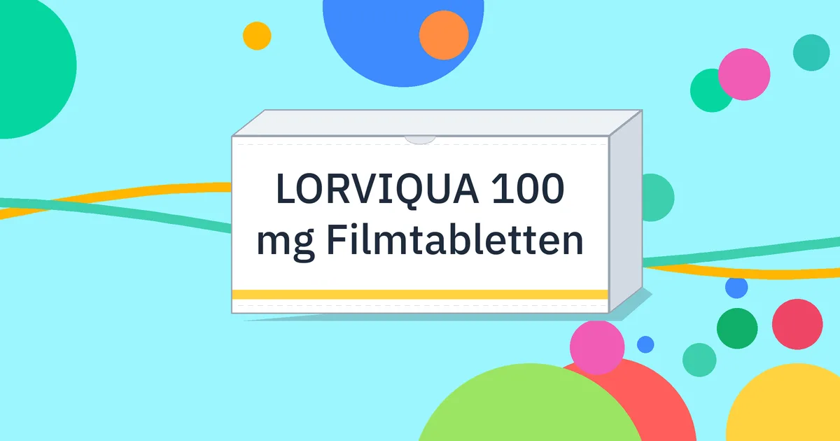 Symbolbild: Packung mit der Aufschrift LORVIQUA 100 mg Filmtabletten (PZN 16488297) – Verfügbarkeit und Bezug in Apotheken in Frankfurt am Main