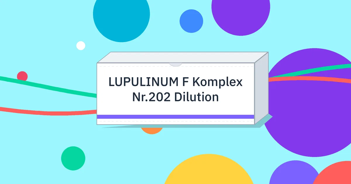 Symbolbild: Packung mit der Aufschrift LUPULINUM F Komplex Nr.202 Dilution (PZN 04484839) – Verfügbarkeit und Bezug in Apotheken in Frankfurt am Main