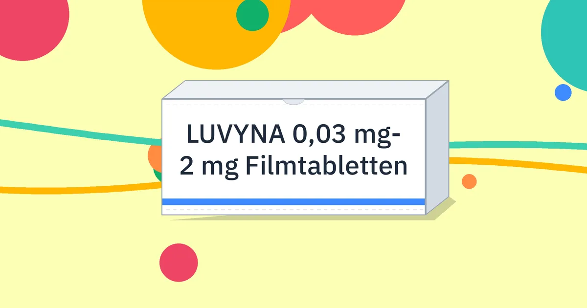 Symbolbild: Packung mit der Aufschrift LUVYNA 0,03 mg-2 mg Filmtabletten (PZN 10005180) – Verfügbarkeit und Bezug in Apotheken in Frankfurt am Main