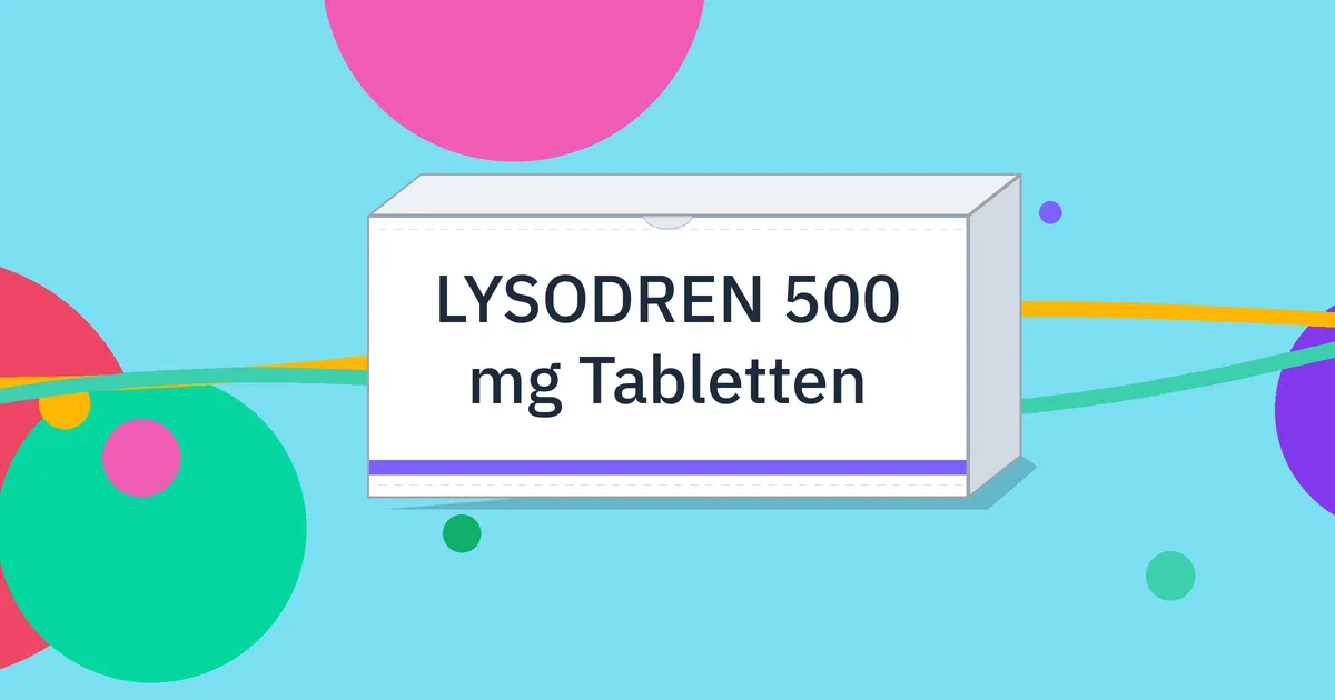 Symbolbild: Packung mit der Aufschrift LYSODREN 500 mg Tabletten (PZN 14235215) – Verfügbarkeit und Bezug in Apotheken in Frankfurt am Main