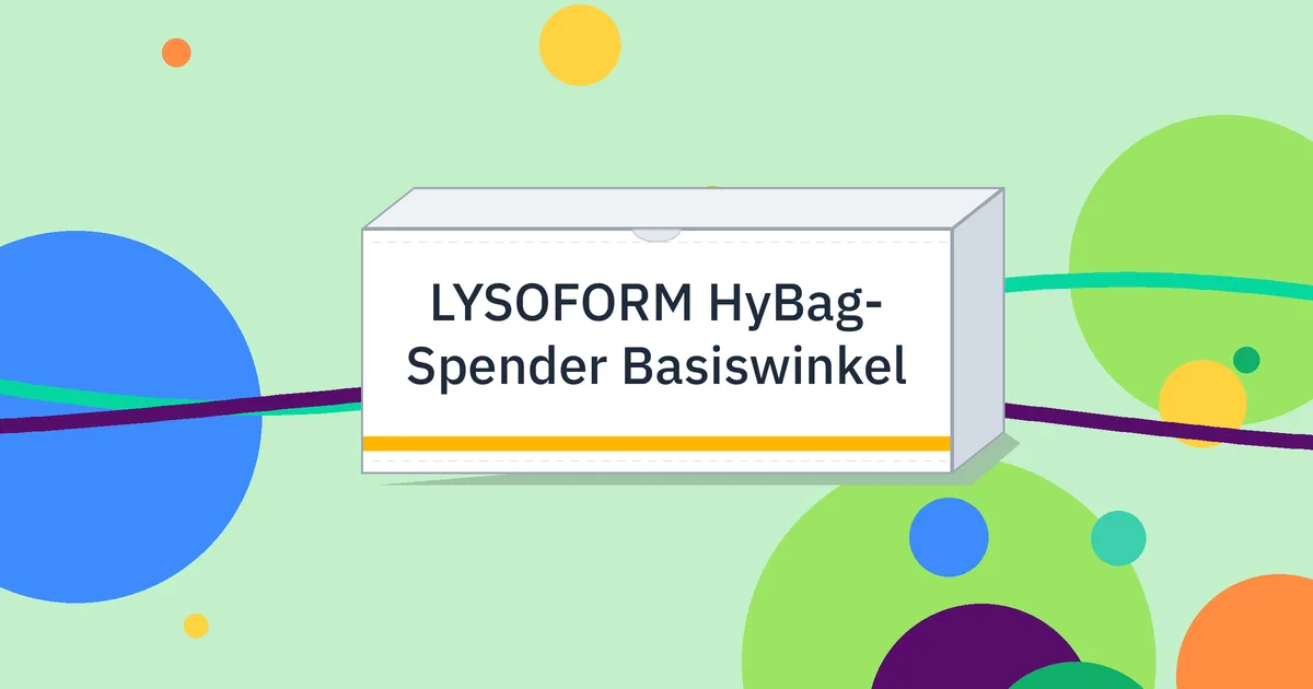 Symbolbild: Packung mit der Aufschrift LYSOFORM HyBag-Spender Basiswinkel (PZN 17383985) – Verfügbarkeit und Bezug in Apotheken in Frankfurt am Main