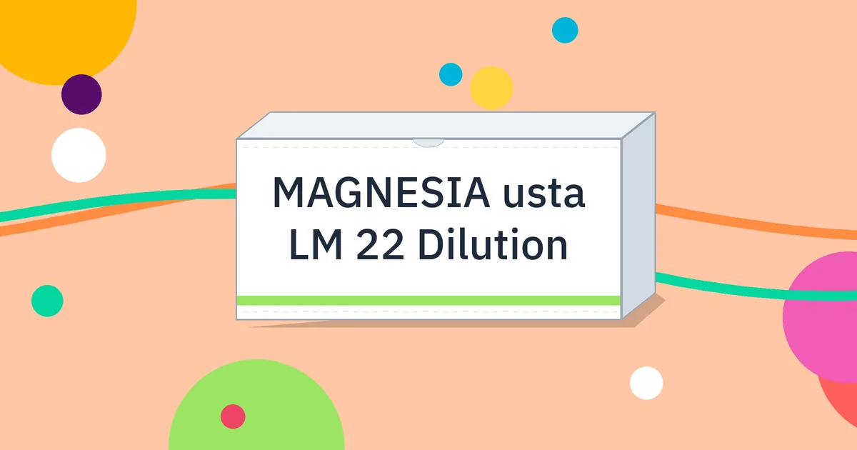 Symbolbild: Packung mit der Aufschrift MAGNESIA usta LM 22 Dilution (PZN 13539060) – Verfügbarkeit und Bezug in Apotheken in Frankfurt am Main