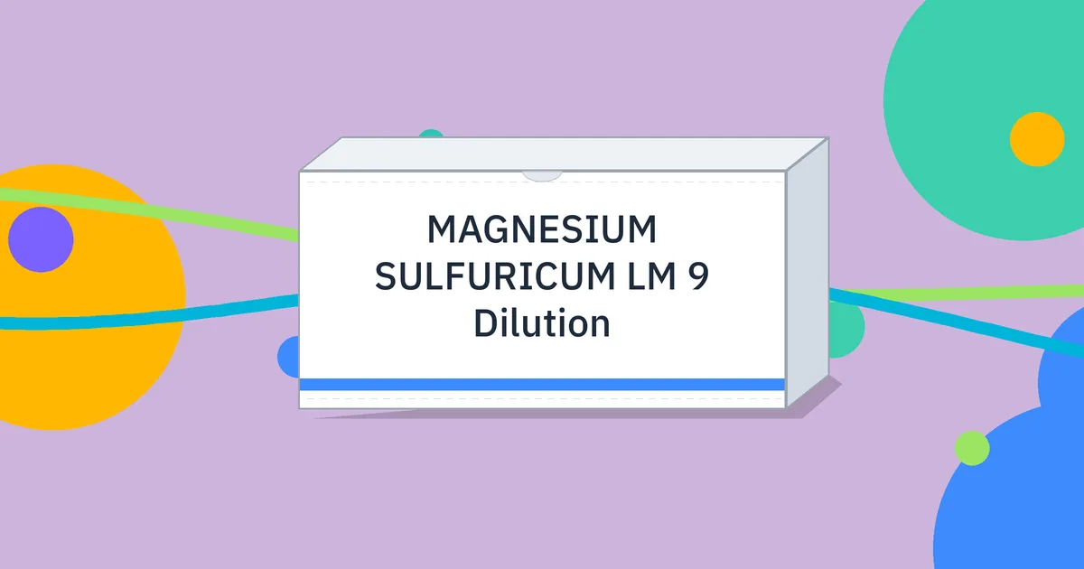 Symbolbild: Packung mit der Aufschrift MAGNESIUM SULFURICUM LM 9 Dilution (PZN 12940056) – Verfügbarkeit und Bezug in Apotheken in Frankfurt am Main