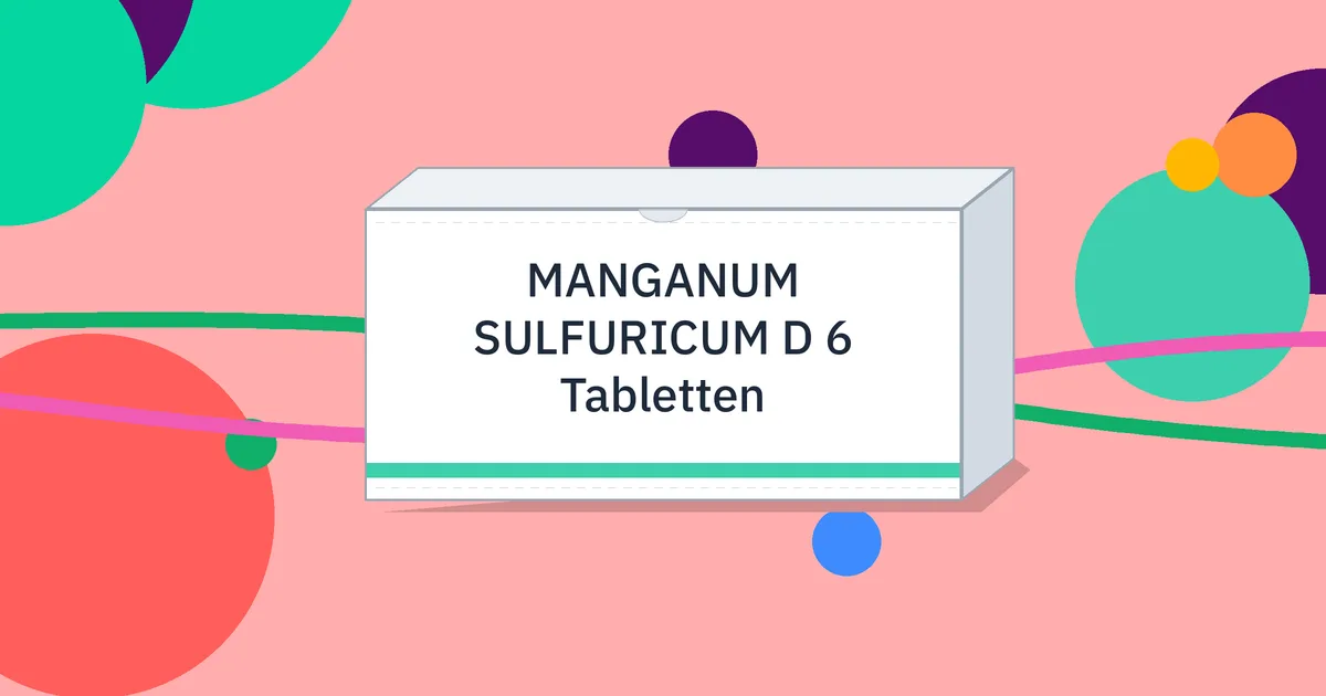 Symbolbild: Packung mit der Aufschrift MANGANUM SULFURICUM D 6 Tabletten (PZN 02927066) – Verfügbarkeit und Bezug in Apotheken in Frankfurt am Main