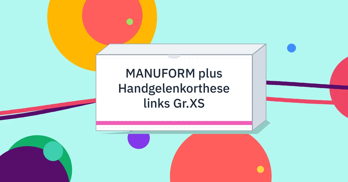 Symbolbild: Packung mit der Aufschrift MANUFORM plus Handgelenkorthese links Gr.XS (PZN 15608629) – Verfügbarkeit und Bezug in Apotheken in Frankfurt am Main