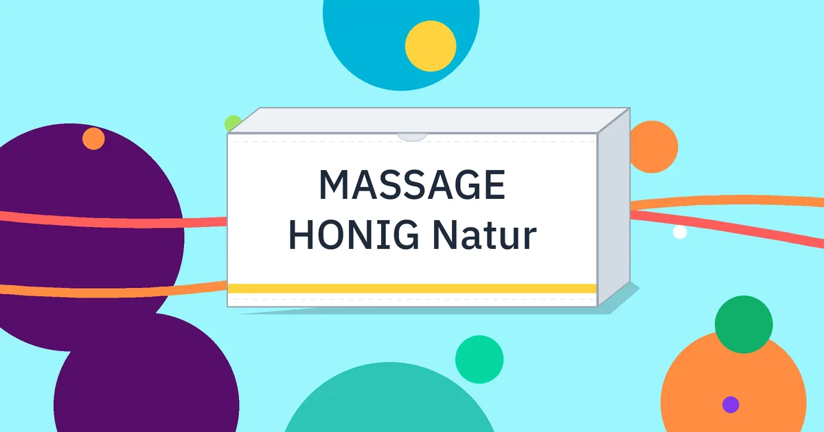 Symbolbild: Packung mit der Aufschrift MASSAGE HONIG Natur (PZN 05452600) – Verfügbarkeit und Bezug in Apotheken in Frankfurt am Main