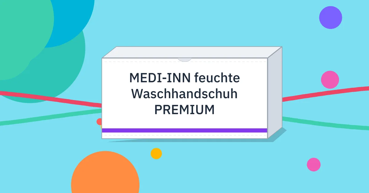 Symbolbild: Packung mit der Aufschrift MEDI-INN feuchte Waschhandschuh PREMIUM (PZN 11143323) – Verfügbarkeit und Bezug in Apotheken in Frankfurt am Main
