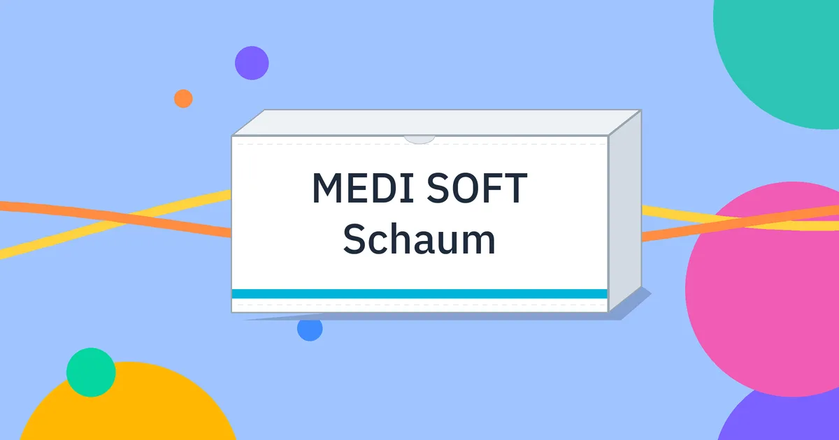 Symbolbild: Packung mit der Aufschrift MEDI SOFT Schaum (PZN 18043033) – Verfügbarkeit und Bezug in Apotheken in Frankfurt am Main