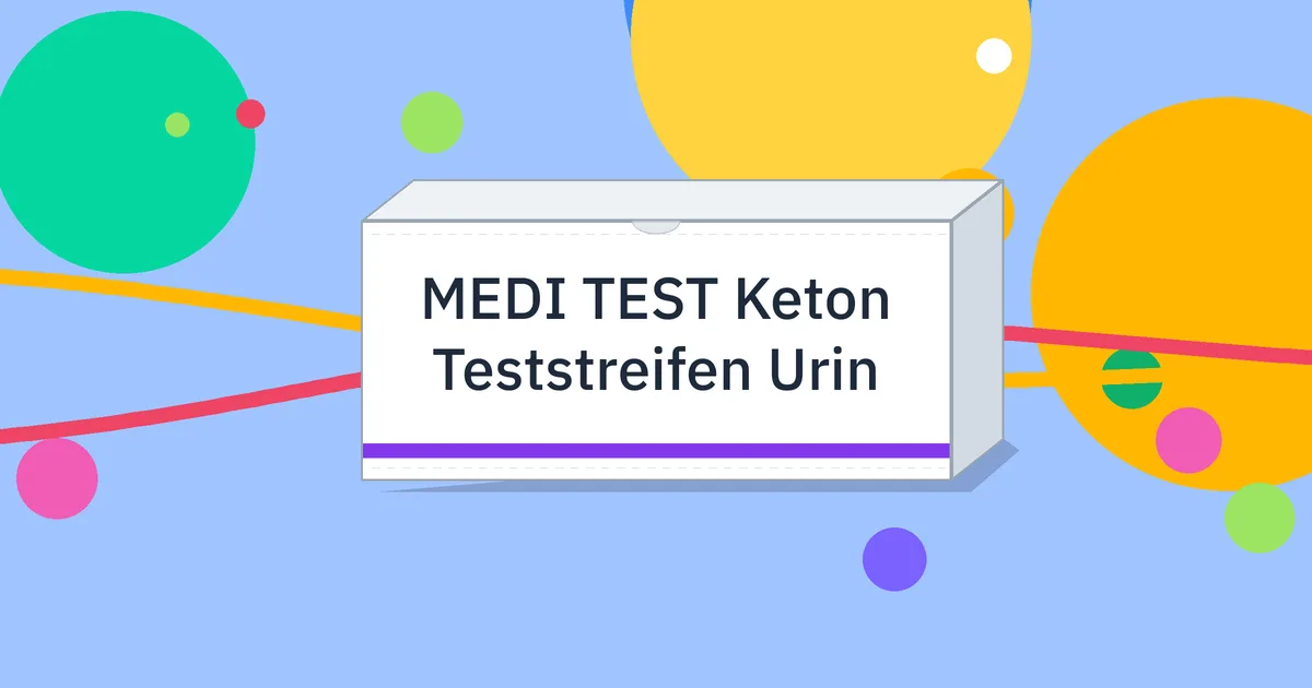Symbolbild: Packung mit der Aufschrift MEDI TEST Keton Teststreifen Urin (PZN 12152206) – Verfügbarkeit und Bezug in Apotheken in Frankfurt am Main