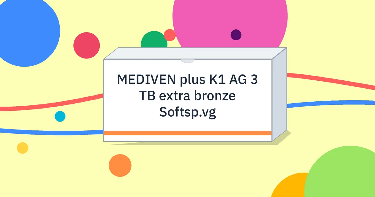 Symbolbild: Packung mit der Aufschrift MEDIVEN plus K1 AG 3 TB extra bronze Softsp.vg (PZN 15063242) – Verfügbarkeit und Bezug in Apotheken in Frankfurt am Main