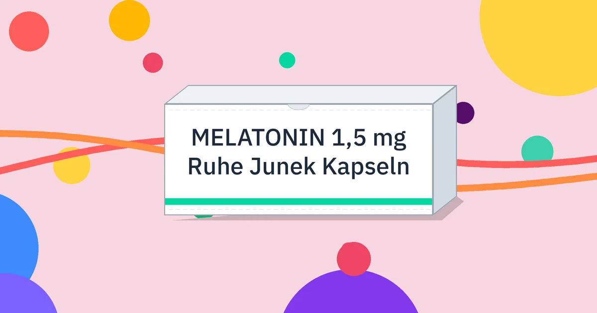 Symbolbild: Packung mit der Aufschrift MELATONIN 1,5 mg Ruhe Junek Kapseln (PZN 17899973) – Verfügbarkeit und Bezug in Apotheken in Frankfurt am Main