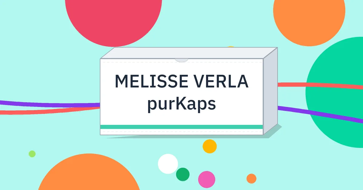 Symbolbild: Packung mit der Aufschrift MELISSE VERLA purKaps (PZN 19149118) – Verfügbarkeit und Bezug in Apotheken in Frankfurt am Main