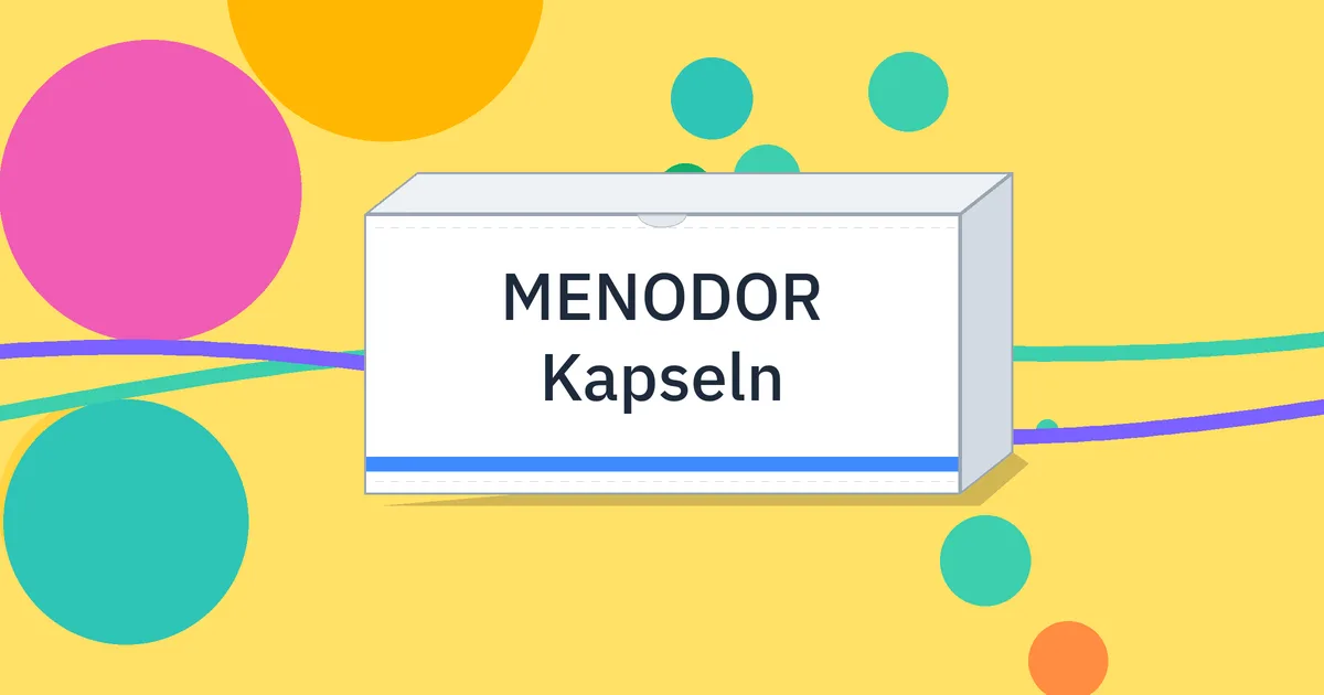 Symbolbild: Packung mit der Aufschrift MENODOR Kapseln (PZN 18502334) – Verfügbarkeit und Bezug in Apotheken in Frankfurt am Main