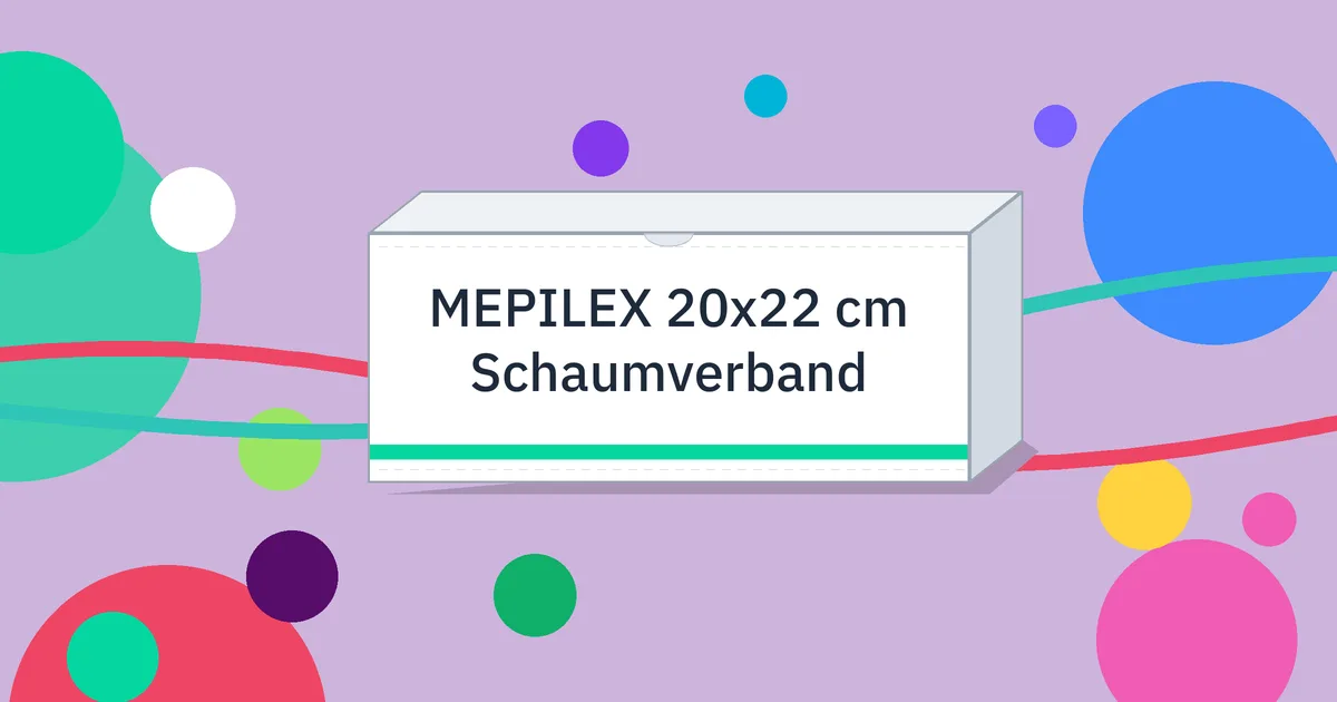Symbolbild: Packung mit der Aufschrift MEPILEX 20x22 cm Schaumverband (PZN 02884374) – Verfügbarkeit und Bezug in Apotheken in Frankfurt am Main