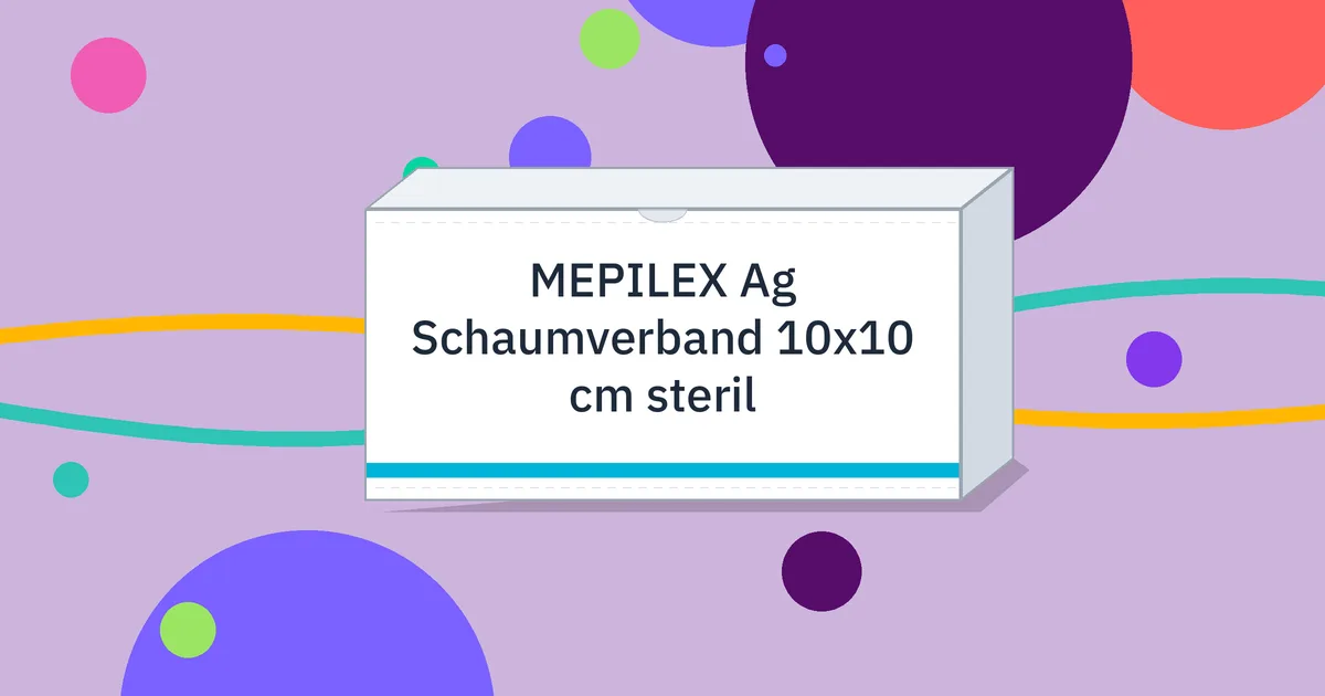 Symbolbild: Packung mit der Aufschrift MEPILEX Ag Schaumverband 10x10 cm steril (PZN 11220029) – Verfügbarkeit und Bezug in Apotheken in Frankfurt am Main