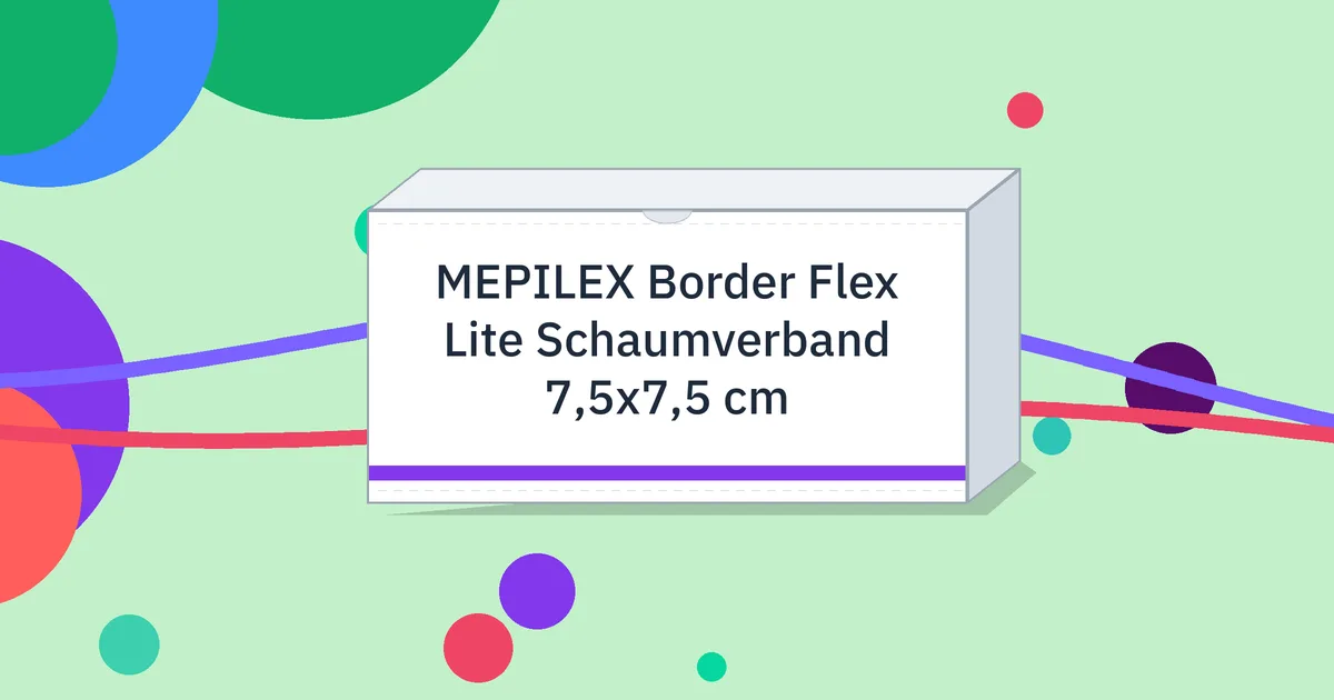 Symbolbild: Packung mit der Aufschrift MEPILEX Border Flex Lite Schaumverband 7,5x7,5 cm (PZN 18363269) – Verfügbarkeit und Bezug in Apotheken in Frankfurt am Main