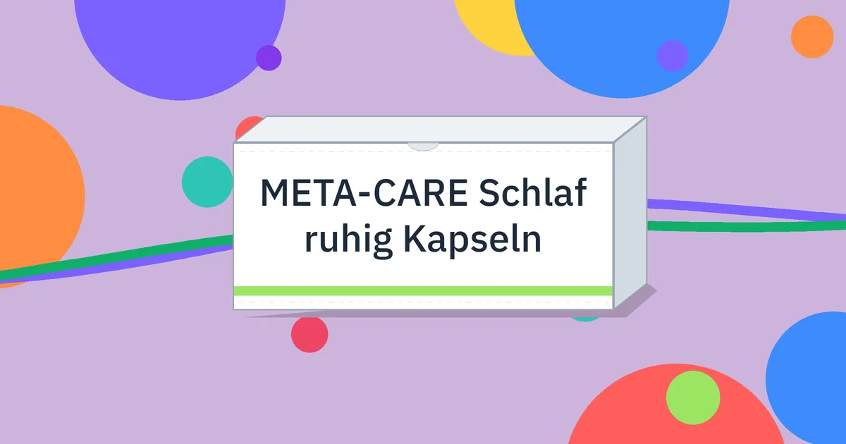 Symbolbild: Packung mit der Aufschrift META-CARE Schlaf ruhig Kapseln (PZN 17855007) – Verfügbarkeit und Bezug in Apotheken in Frankfurt am Main