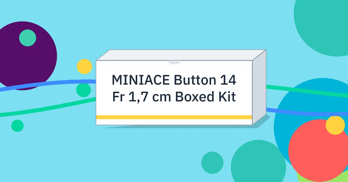 Symbolbild: Packung mit der Aufschrift MINIACE Button 14 Fr 1,7 cm Boxed Kit (PZN 16953972) – Verfügbarkeit und Bezug in Apotheken in Frankfurt am Main