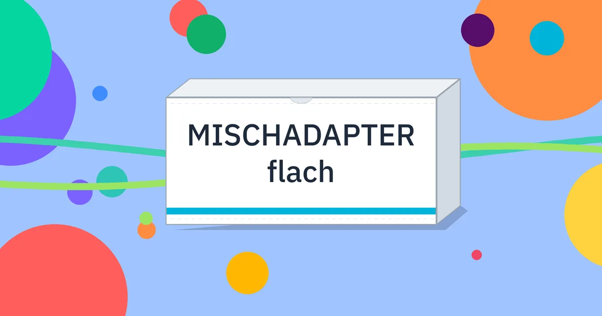 Symbolbild: Packung mit der Aufschrift MISCHADAPTER flach (PZN 07140632) – Verfügbarkeit und Bezug in Apotheken in Frankfurt am Main