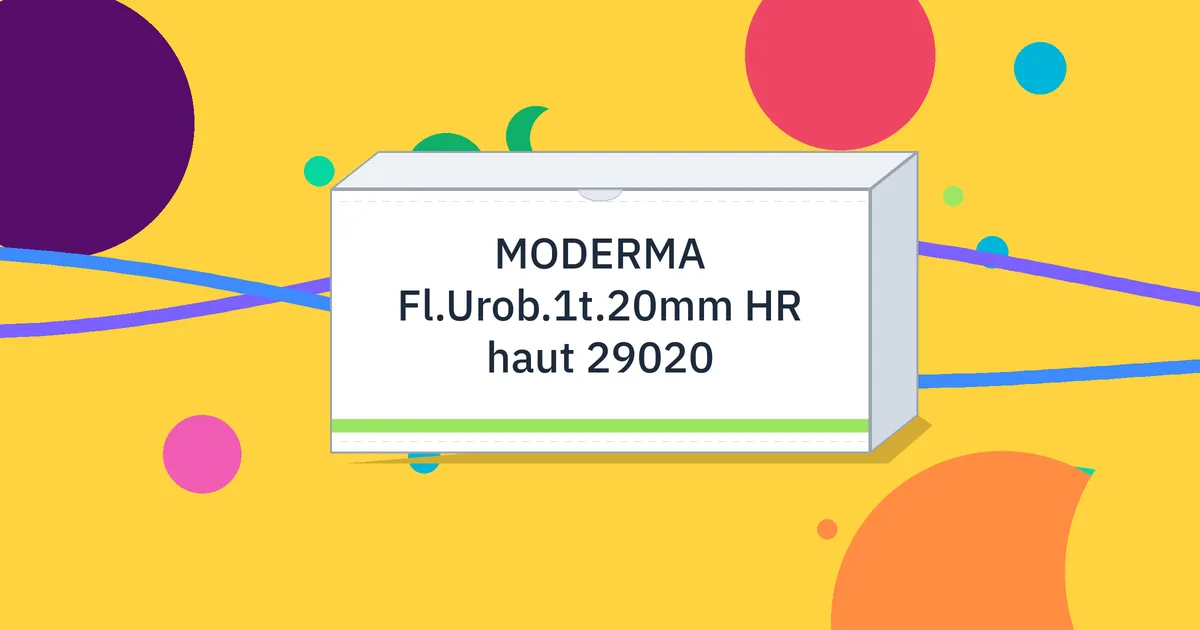 Symbolbild: Packung mit der Aufschrift MODERMA Fl.Urob.1t.20mm HR haut 29020 (PZN 01347473) – Verfügbarkeit und Bezug in Apotheken in Frankfurt am Main