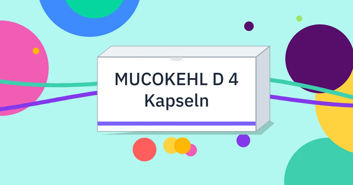 Symbolbild: Packung mit der Aufschrift MUCOKEHL D 4 Kapseln (PZN 04413414) – Verfügbarkeit und Bezug in Apotheken in Frankfurt am Main