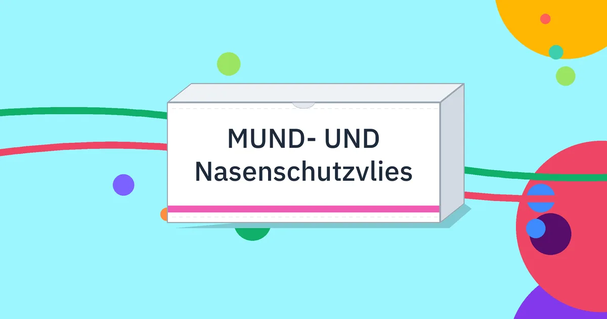 Symbolbild: Packung mit der Aufschrift MUND- UND Nasenschutzvlies (PZN 16633368) – Verfügbarkeit und Bezug in Apotheken in Frankfurt am Main