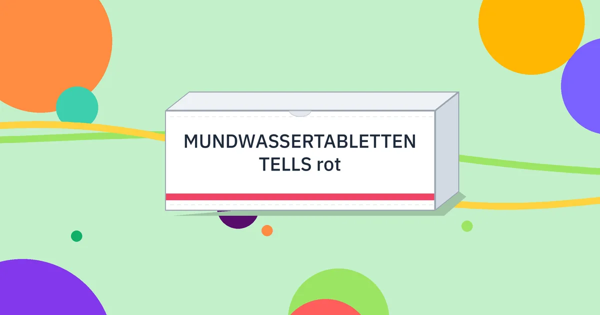 Symbolbild: Packung mit der Aufschrift MUNDWASSERTABLETTEN TELLS rot (PZN 04187314) – Verfügbarkeit und Bezug in Apotheken in Frankfurt am Main