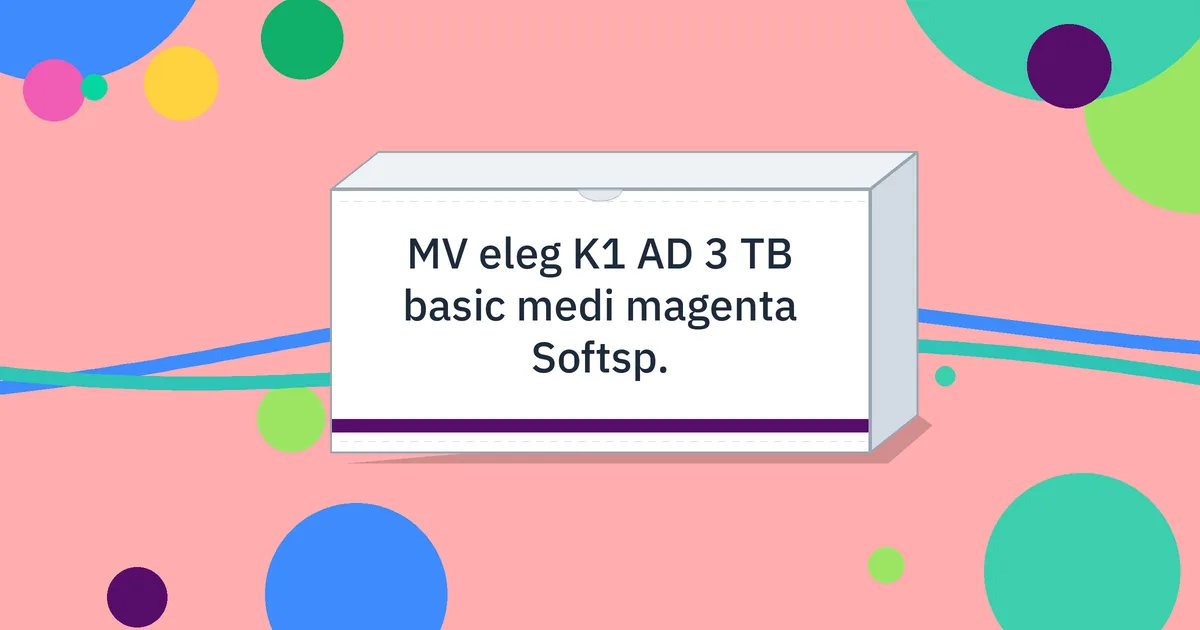 Symbolbild: Packung mit der Aufschrift MV eleg K1 AD 3 TB basic medi magenta Softsp. (PZN 14619536) – Verfügbarkeit und Bezug in Apotheken in Frankfurt am Main